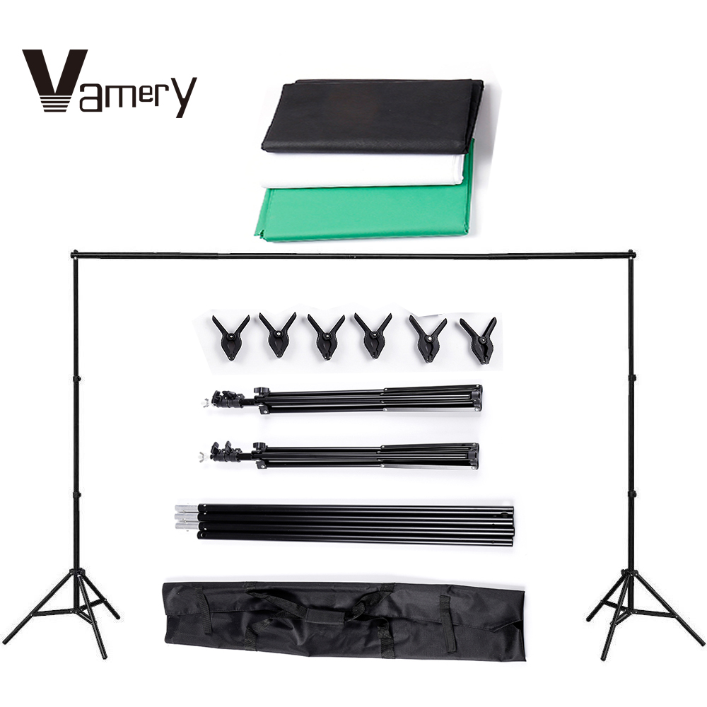 Photography Background Stand Kit + Photo Studio Black White Green ...